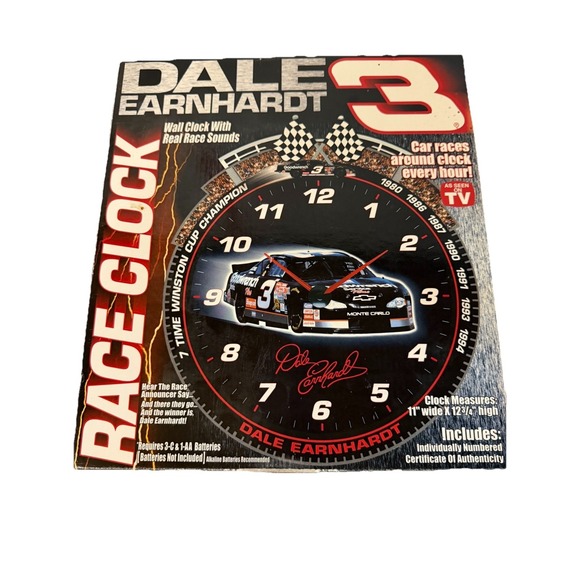 Wall Decor | Dale Earnhardt 3 Race Clock Wall Clock Real Race Sounds ...